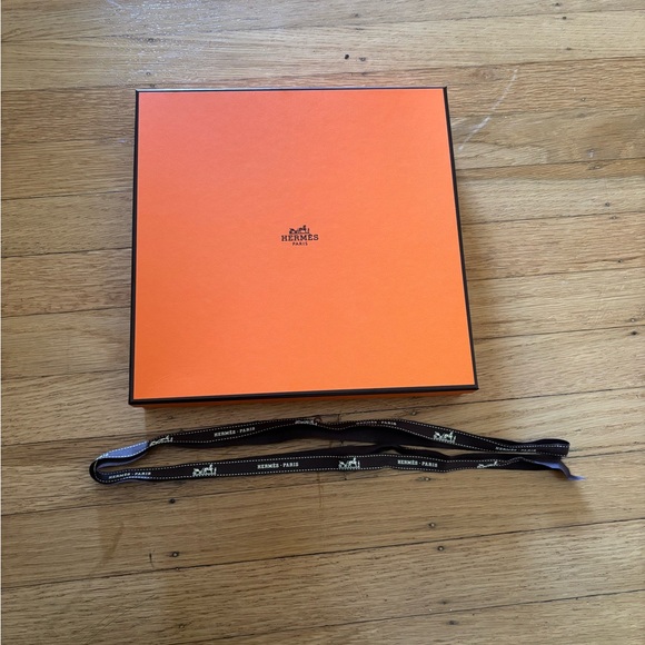 Hermes | Other | Herms Orange Box With Black Ribbon | Poshmark